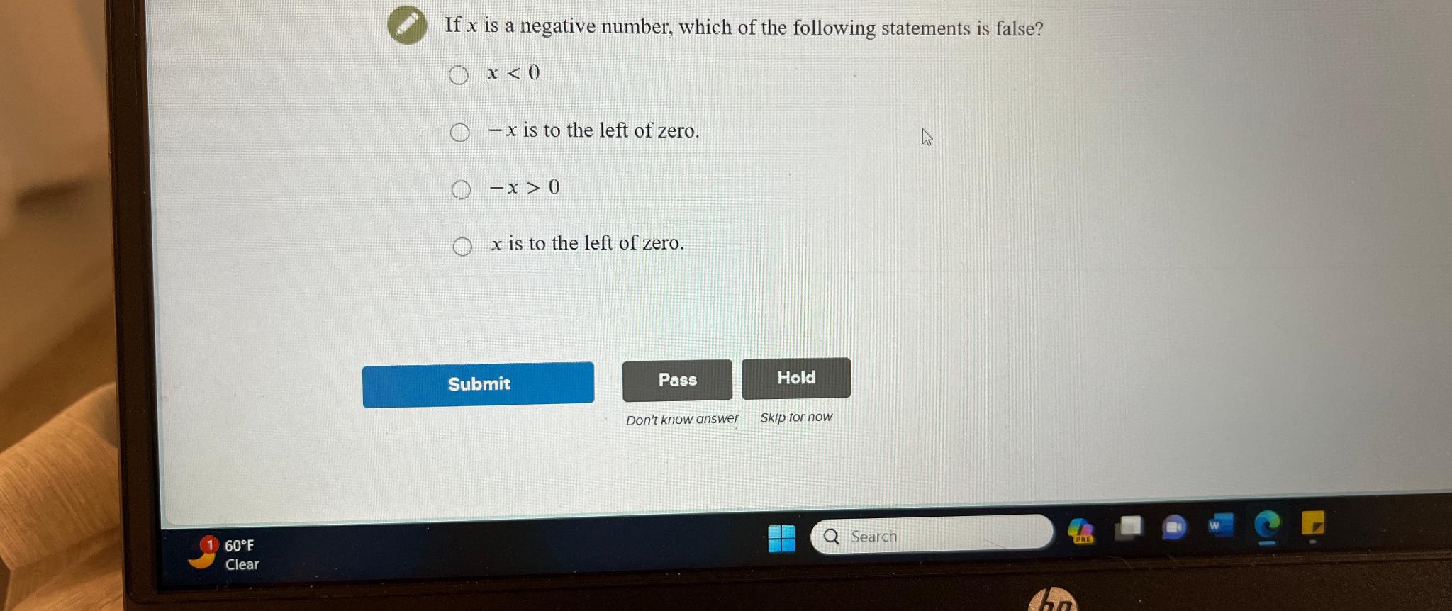 Solved If x ﻿is a negative number, which of the following | Chegg.com