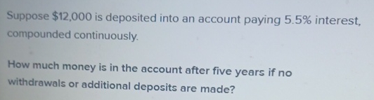 Solved Suppose $12,000 ﻿is deposited into an account paying | Chegg.com