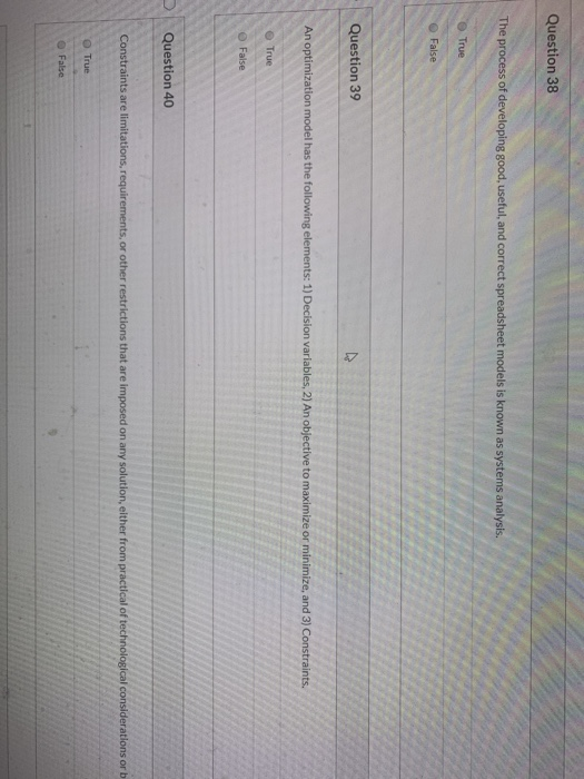 Solved Question 38 The process of developing good, useful, | Chegg.com
