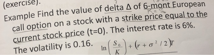 Solved (exercise). Example Find the value of delta A of | Chegg.com