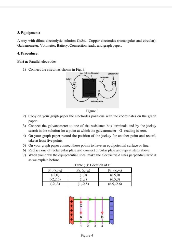 Solved Experiment (8) Electric Field Mapping 1. Objectives: | Chegg.com
