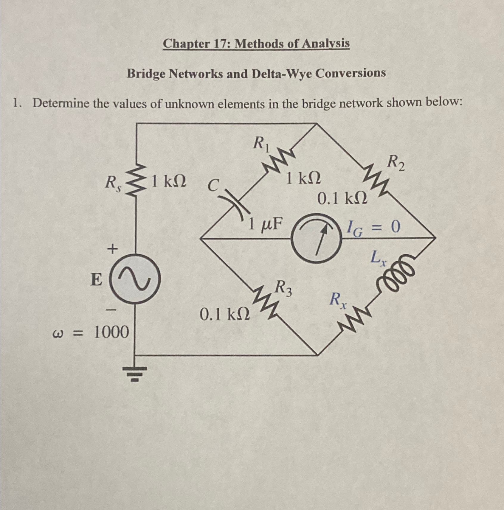 Solved Chapter 17: Methods of AnalysisBridge Networks and | Chegg.com