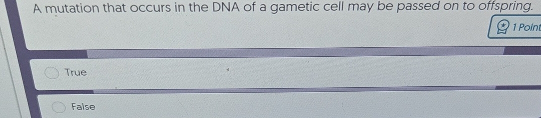 Solved A mutation that occurs in the DNA of a gametic cell | Chegg.com