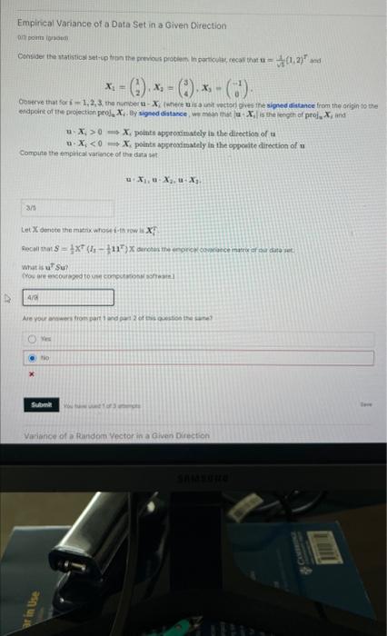 Solved घ Empirical Variance of a Data Set in a Given | Chegg.com