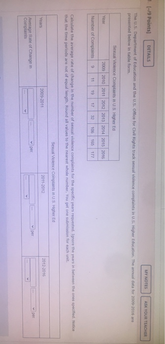 Solved 1. [-19 Points] DETAILS MY NOTES ASK YOUR TEACHER The | Chegg.com