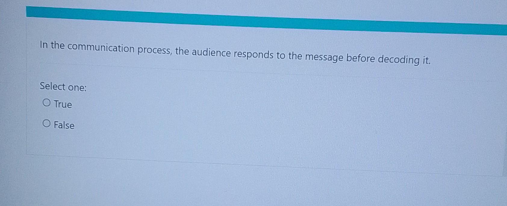 In the communication process, the audience responds | Chegg.com