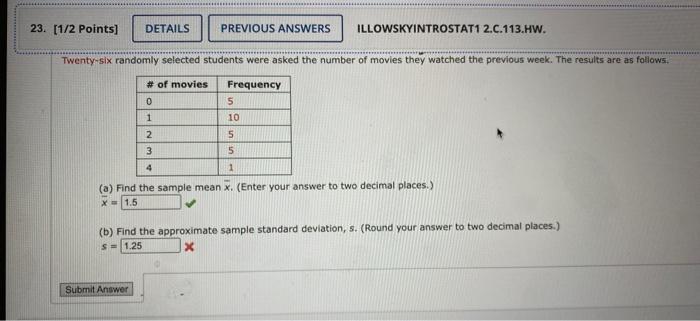 Solved (-/1 Points] DETAILS ILLOWSKYINTROSTAT1 2.7.070.PR. | Chegg.com
