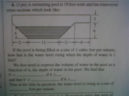 This says "a swimming pool is 19 ft wide and has | Chegg.com