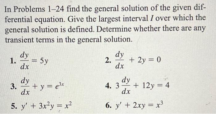 Solved In Problems 1-24 find the general solution of the | Chegg.com