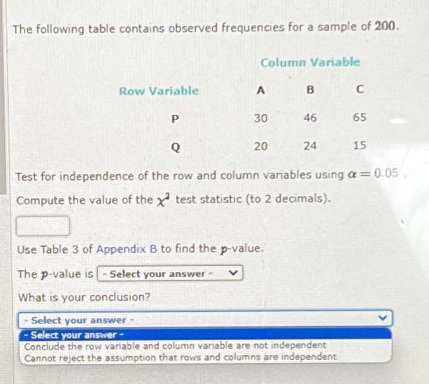 Solved The following table contains observed frequencies for | Chegg.com