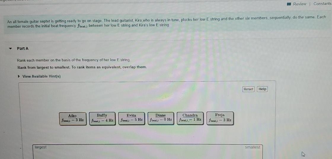 Solved A Review | Constants An all female guitar septet is | Chegg.com