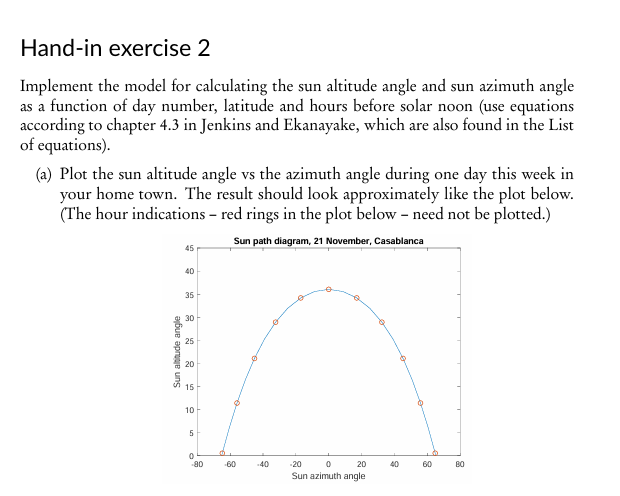 Solved Hand-in ﻿exercise 2Implement the model for | Chegg.com