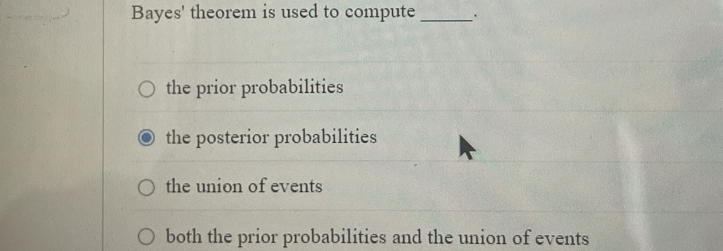 Solved Bayes' theorem is used to computethe prior | Chegg.com
