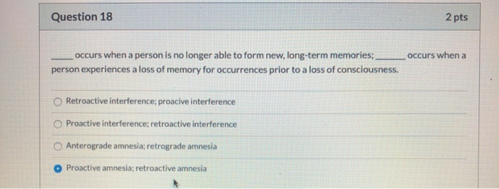 Solved Question 18 2 pts occurs when a person is no longer | Chegg.com