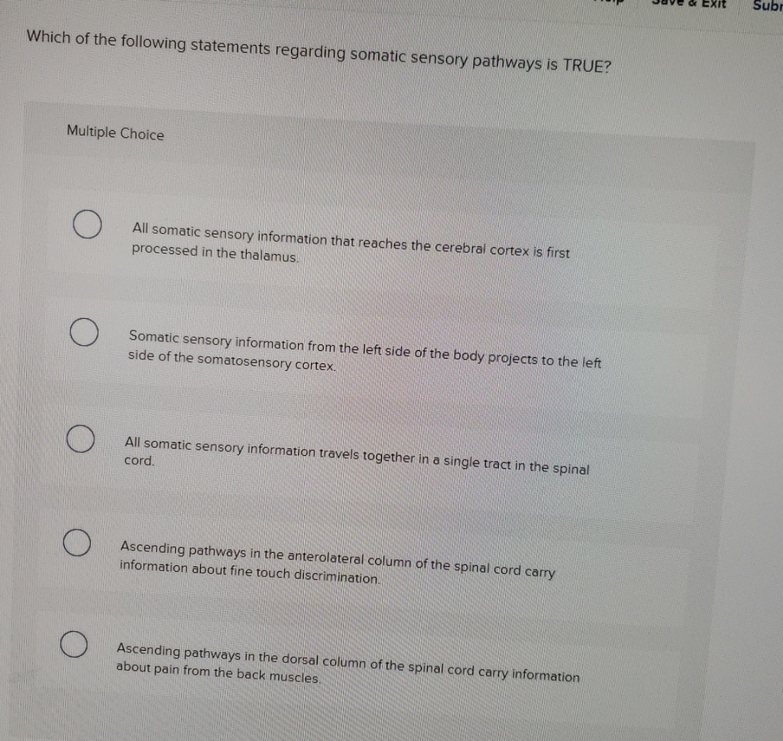 Solved Which of the following statements regarding somatic | Chegg.com