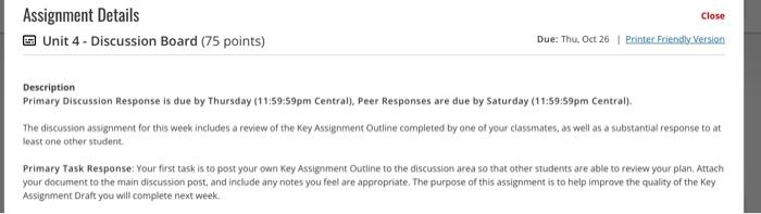 Solved Description Primary Discussion Response is due by | Chegg.com