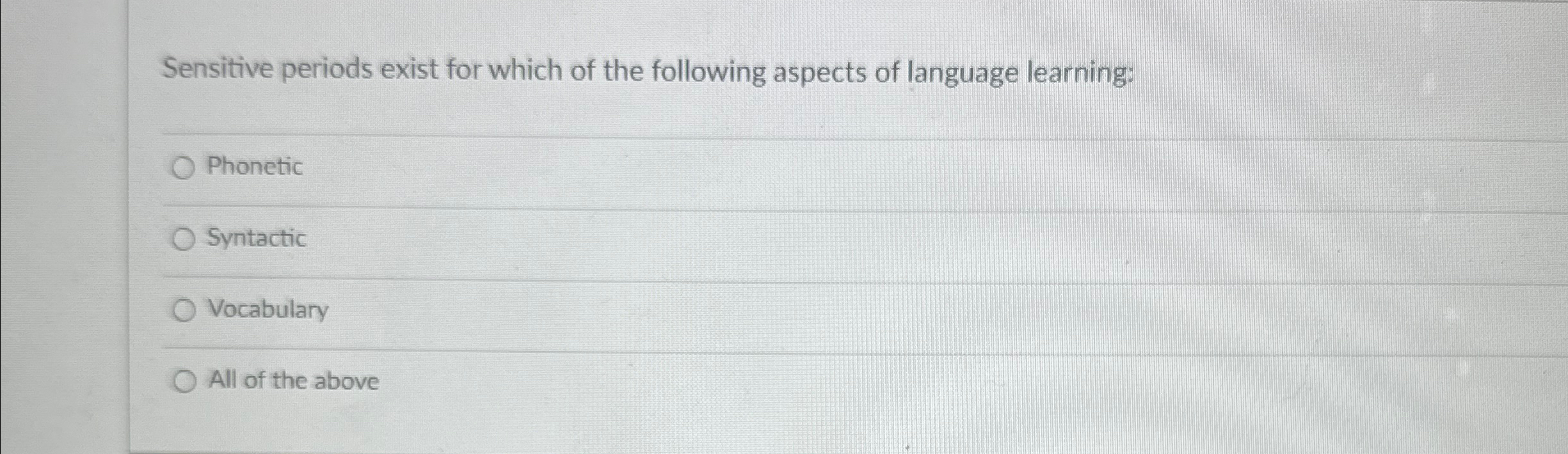 Solved Sensitive periods exist for which of the following | Chegg.com