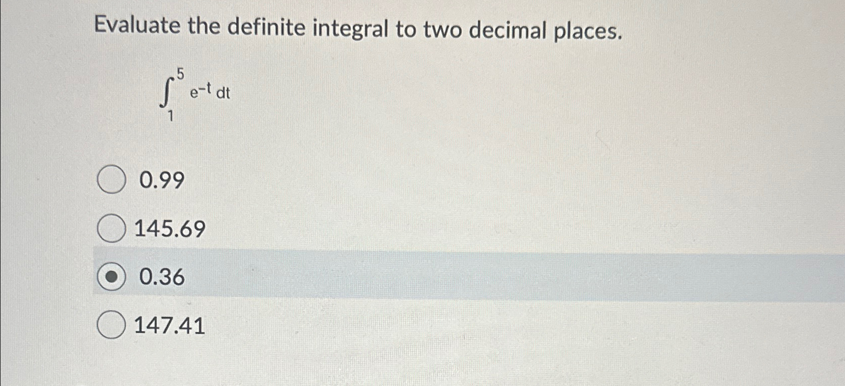 Solved Evaluate the definite integral to two decimal | Chegg.com