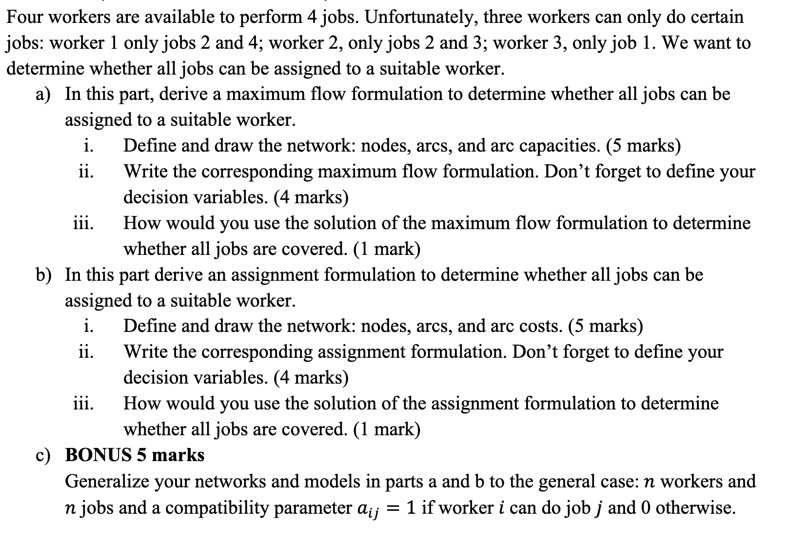 Solved Four workers are available to perform 4 ﻿jobs. | Chegg.com