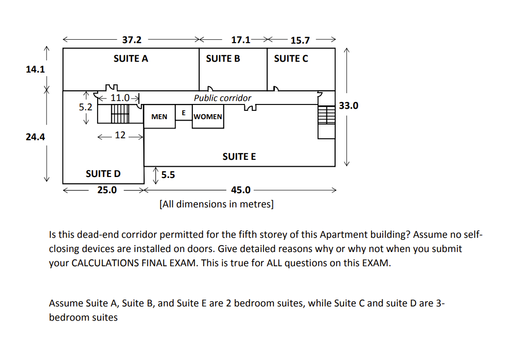 Solved Is this dead-end corridor permitted for the fifth | Chegg.com