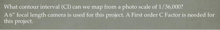 Solved What contour interval (CI) can we map from a photo | Chegg.com