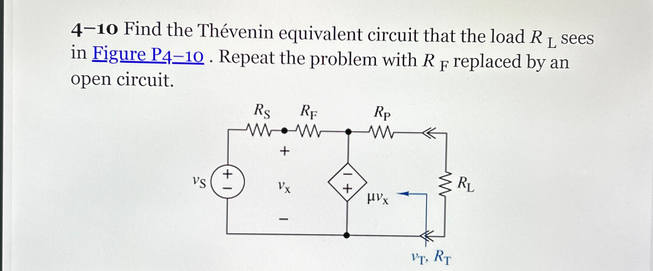 Solved 4-10 ﻿Find the Thévenin equivalent circuit that the | Chegg.com