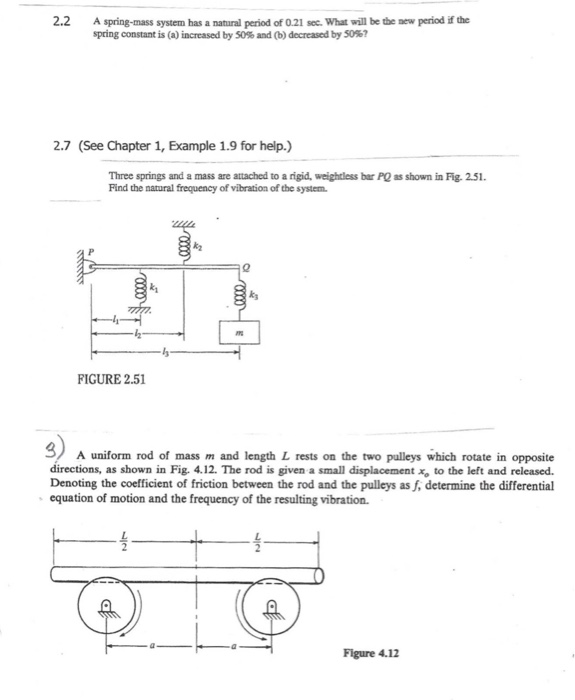 Solved A spring-mass system has a natural period of 0.21 | Chegg.com
