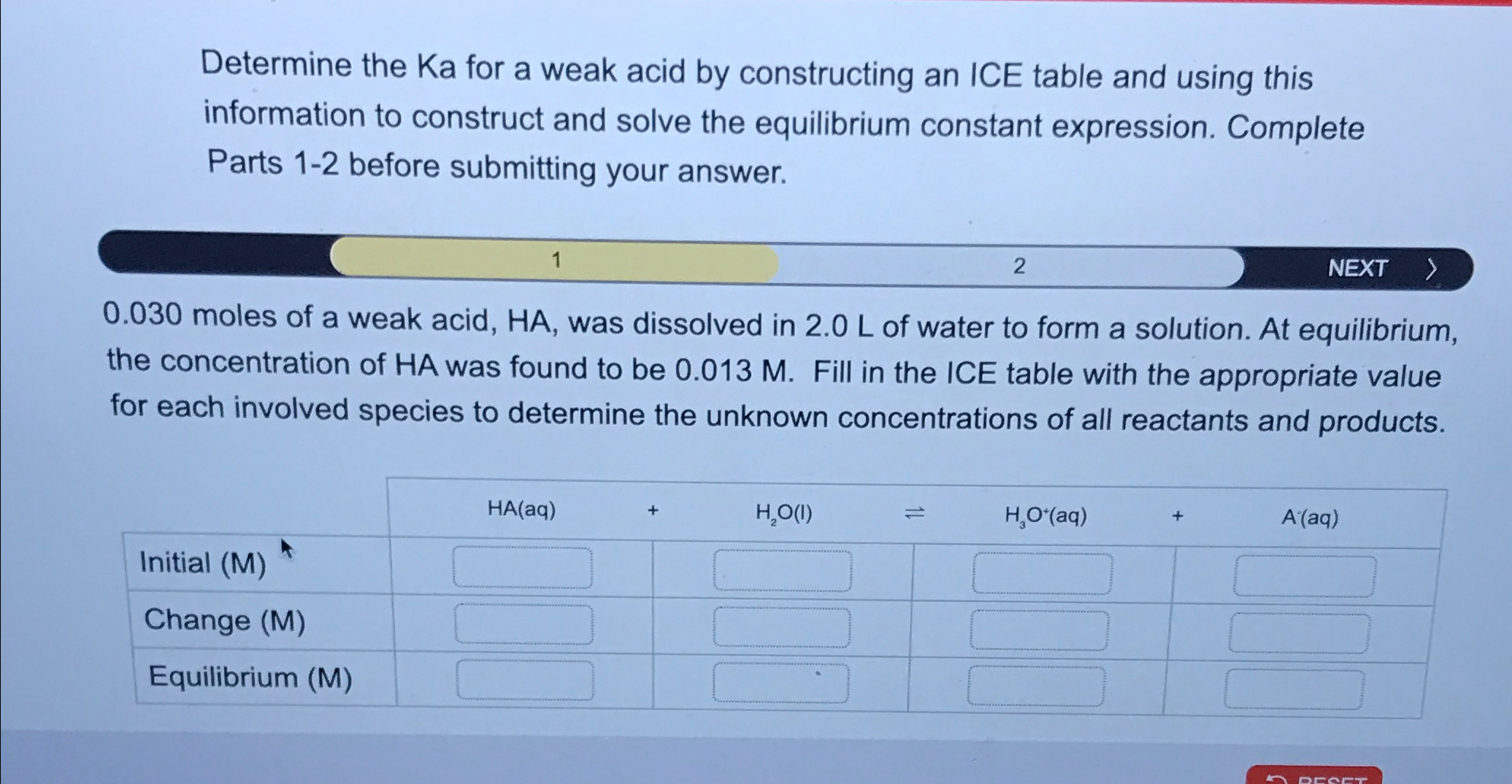 Solved Determine the Ka for a weak acid by constructing an | Chegg.com