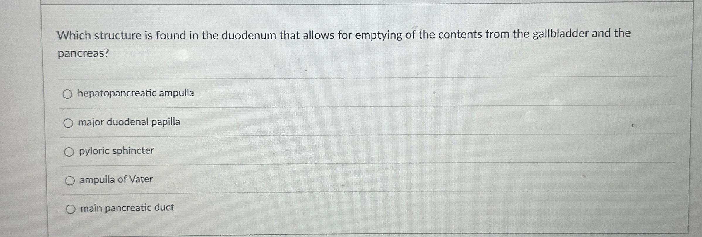 Solved Which structure is found in the duodenum that allows | Chegg.com