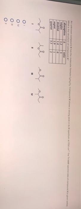 Solved An unknown.com.ound X has the molecular formula CHO) | Chegg.com