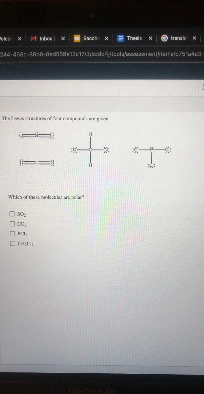 Solved The Lewis structures of four compounds are | Chegg.com