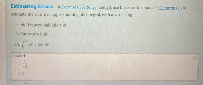 Solved Estimating Errors In Exercises 25 26 27 And 28 Use