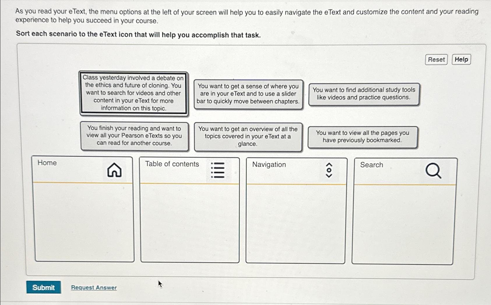 Solved As you read your eText, the menu options at the left | Chegg.com