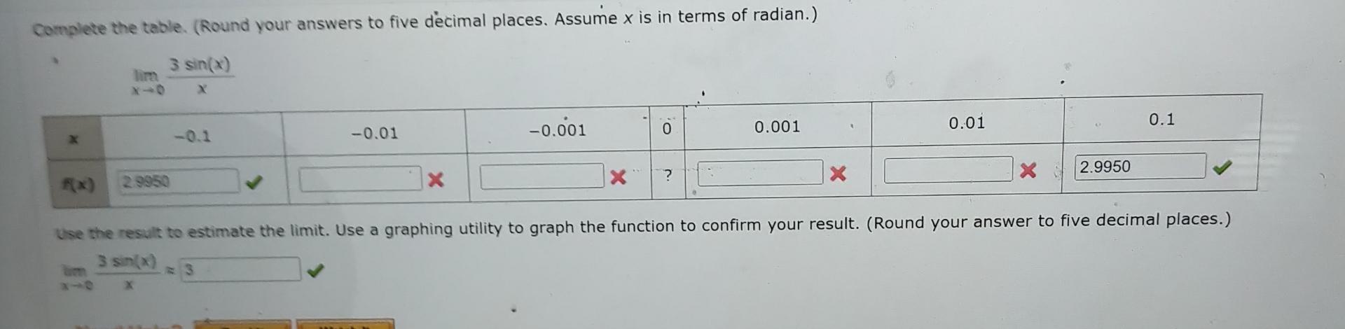 Solved Complete The Table Round Your Answers To Five