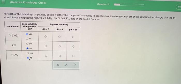 Solved Objective knowledge Check Question 4 Da For each of | Chegg.com
