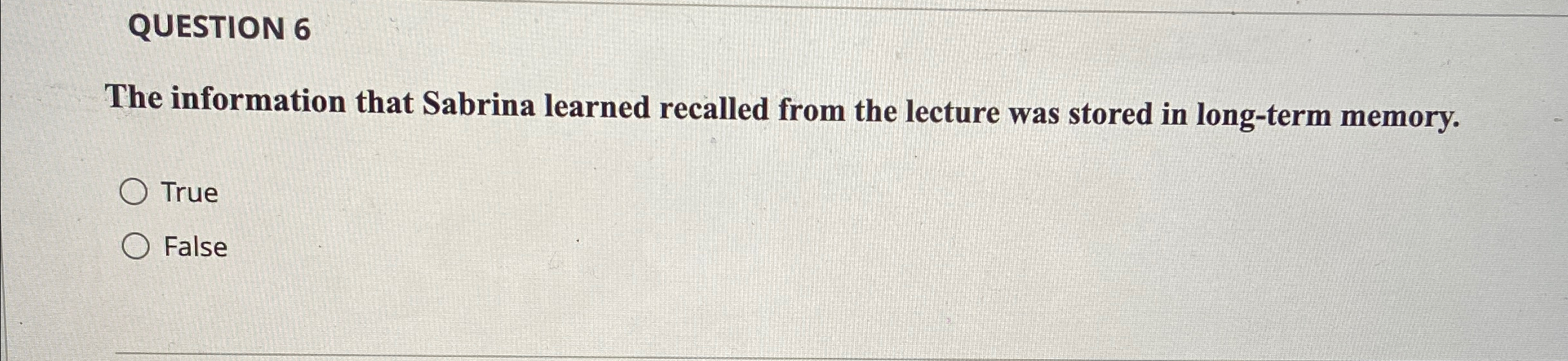 Solved QUESTION 6The information that Sabrina learned | Chegg.com