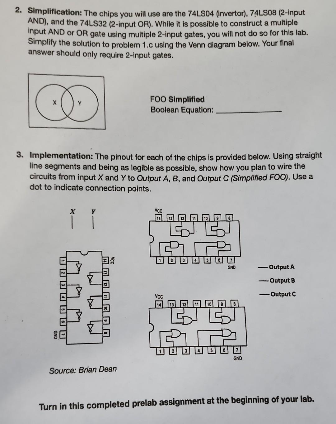2. Simplification: The chips you will use are the | Chegg.com