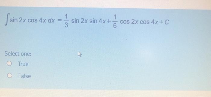 Solved (sin sin 2x cos 4x dx - sin 1 sin 2x sin 4x+ cos 2x | Chegg.com