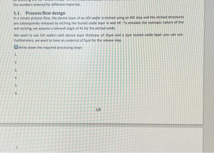 [Solved]: 1.1. Process flow design In a simple process flow