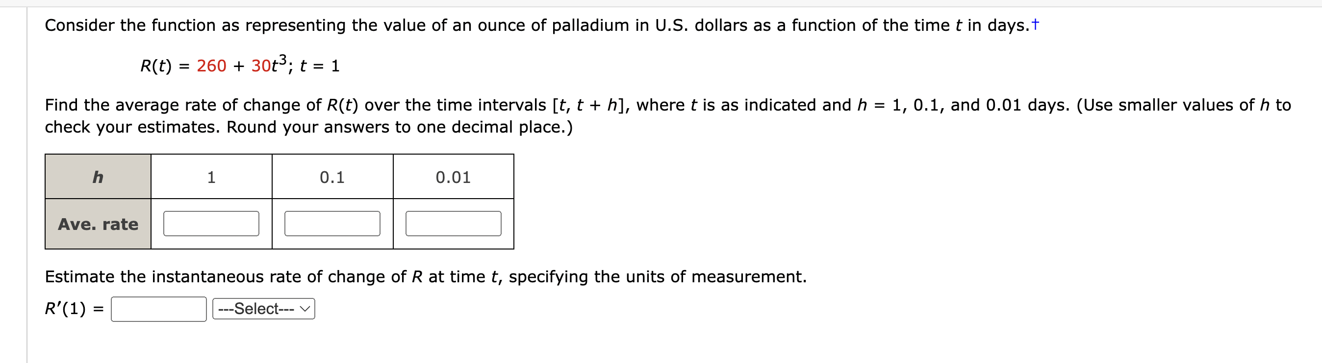 Solved Consider the function as representing the value of an | Chegg.com