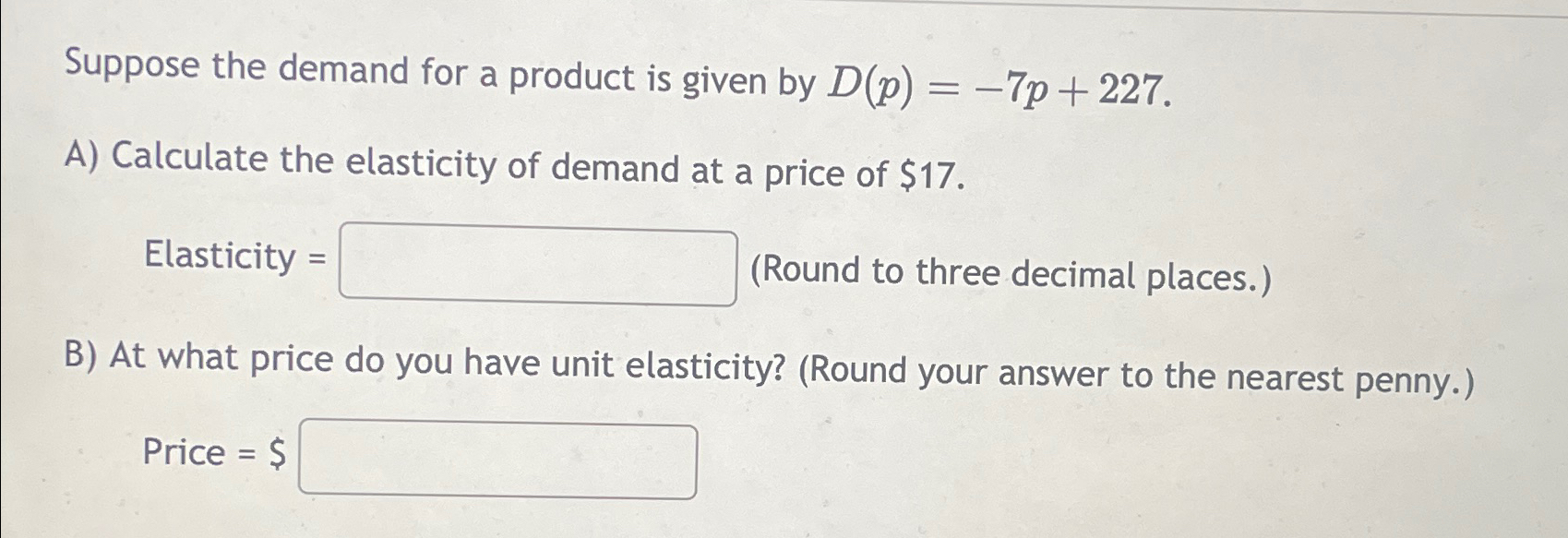 Solved Suppose the demand for a product is given by | Chegg.com