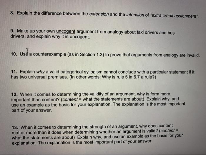 8. Explain the difference between the extension and | Chegg.com