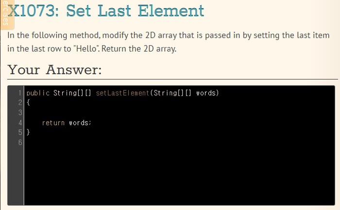 Solved In the following method, modify the 2D array that is | Chegg.com