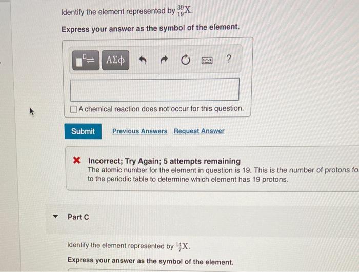 Solved Identify the element represented by 1939X. Express | Chegg.com
