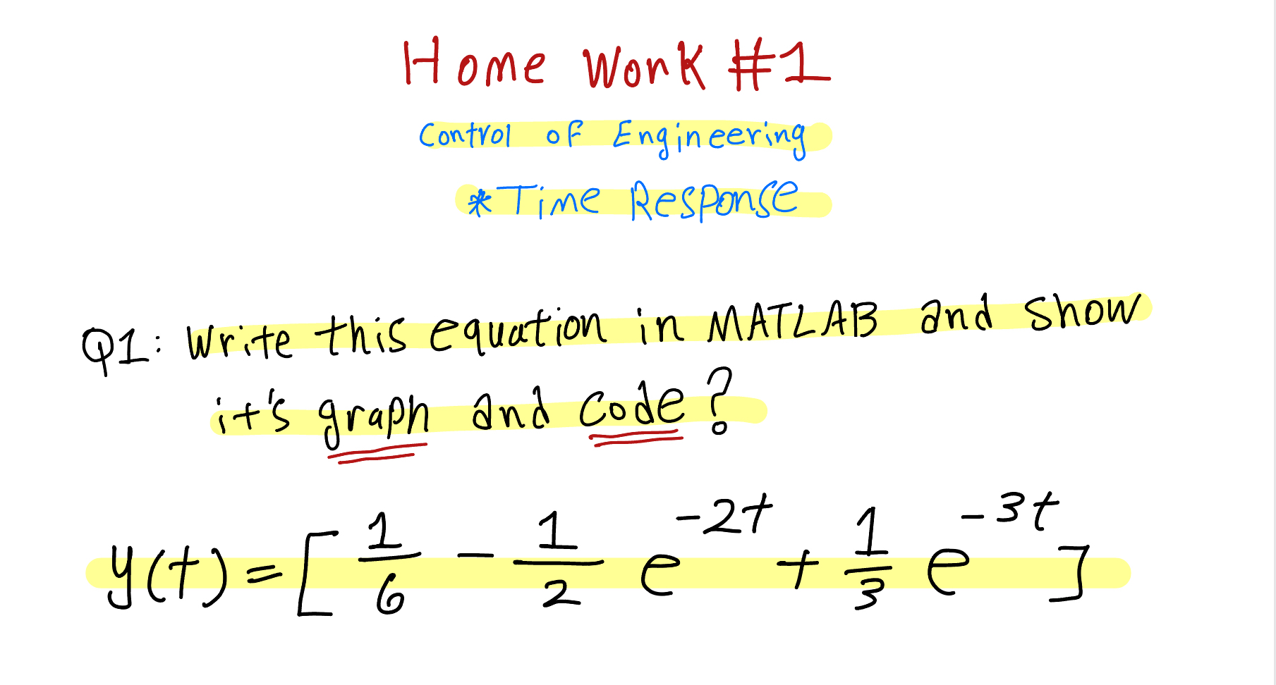 Solved Home Work #1 ﻿Electrical EngineeringControl of | Chegg.com