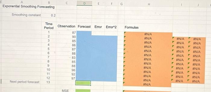 Solved Excet Omthe Activay: Exponential Smoothing unoothing | Chegg.com