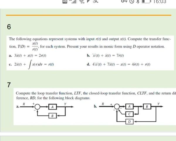 Solved HD -8 16:03 6 The following equations represent | Chegg.com