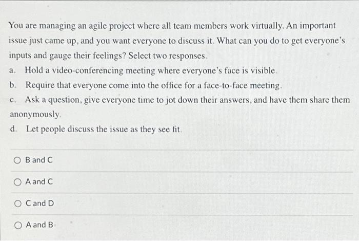 Solved You are leading an agile project using the Scrum | Chegg.com
