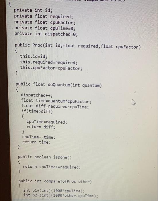 Solved 1. Download the Proc.java file from D2L. 2. Create a | Chegg.com
