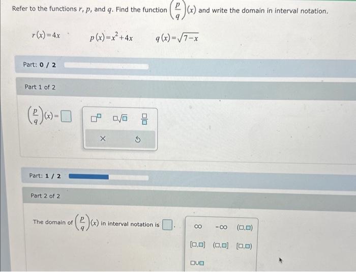 Solved Refer to the functions r,p, and q. Find the function | Chegg.com